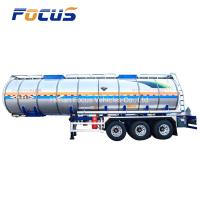 China 6.0mm Thickness 2 API Valve Aluminum Tanker Semi-Trailer for Edible Oil Transport for sale