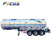 China 40000 Liters Liquid Glacial Acetic Acid Transport Aluminum Alloy Tanker Truck Trailer for sale
