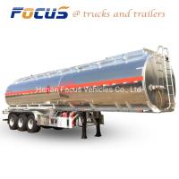 China 3/4 Axles Aluminum Fuel Tanker Trailer with Airbag Suspension and Font Axle Lifting for sale