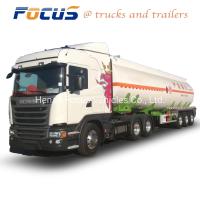 China Fresh Milk Juice Transport Stainless Steel Tank Trailer with Insulation Cover 34000 Liters for sale