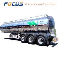 China Fresh Milk Juice Transport Stainless Steel Tank Trailer with Insulation Cover 34000 Liters for sale