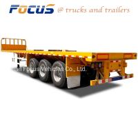 China Dual Tyres Mechanical Suspension Flatbed Container Semi Trailer to Transport ISO Tank Container or Bulk Cargo for sale