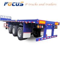 China Dual Tyres Mechanical Suspension Flatbed Container Semi Trailer to Transport ISO Tank Container or Bulk Cargo for sale