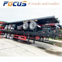 China ABS Anti-lock Braking System 12.5m Flat Bed Truck Semi Trailer for Cement Bag Transport for sale