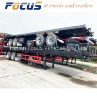 China Self-dumping Double Axles 40FT 45FT Container Flatbed Truck Trailer for sale