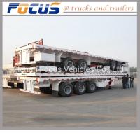 China Manufacturing 40FT Flatbed Semi Trailers with Triple Axles Customized Tread 1820mm for sale