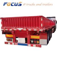 China Tri Axle 50t 60t 40FT Platform/Flatbed Deck Cargo Trailer with 600mm 1000mm Side Boards for sale