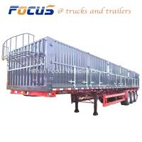 China 3 Axles 50t 40FT Flatbed Truck Trailer with Dropsides/Sideboards/Sidewall for Cargo Transportation for sale