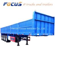 China 3 Axles 50t 40FT Flatbed Truck Trailer with Dropsides/Sideboards/Sidewall for Cargo Transportation for sale