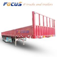 China FZCZ9400TJZHJ 40FT BPW Fuwa Axles Leaf Spring Suspension Cement Bag Transport Side Board Dropside Semi Trailer for sale