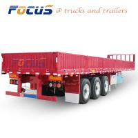 China FZCZ9400TJZHJ 40FT BPW Fuwa Axles Leaf Spring Suspension Cement Bag Transport Side Board Dropside Semi Trailer for sale