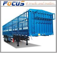 China 12.5 Meters 3 Axles 60ton Livestock Stake Utility Cargo Truck Tractor Semi Trailer for sale