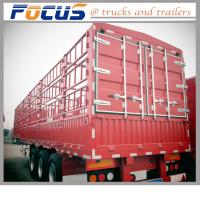 China 3axles Bulk Cargo Transportation Semi Box Trailer with Q345A I-Beam Material Fence for sale
