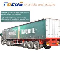 China 40tons Van Box Curtain Side Vehicle Truck Semi Trailer for Beverage Pallets General Haulage for sale