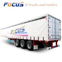 China 40tons Van Box Curtain Side Vehicle Truck Semi Trailer for Beverage Pallets General Haulage for sale