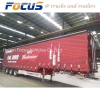 China 40tons Van Box Curtain Side Vehicle Truck Semi Trailer for Beverage Pallets General Haulage for sale