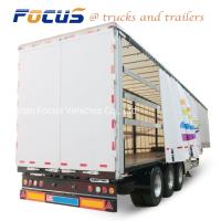 China 40tons Van Box Curtain Side Vehicle Truck Semi Trailer for Beverage Pallets General Haulage for sale