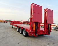 China 3axles 60tons Excavator Transport Lowboy Low Bed Lowbed Truck Semi Trailer for sale
