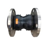 China Twin Sphere Rubber Double Ball Joint DN65 Water Pipe Coupling Carbon Steel Galvanized Flange Compensator for sale