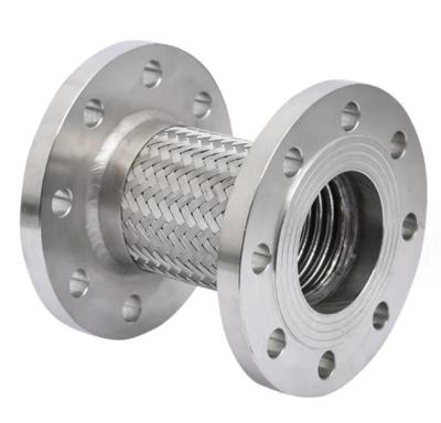 China SS304 Stainless Steel Braided Flexible Metal Hose with Flange Connection - DN8 to DN400 Size Range, 1.6-20 MPa Pressure Rating for sale