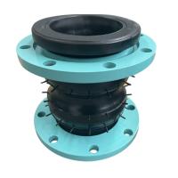 China JIS 10K Carbon Steel Flange Twin Sphere Rubber Expansion Joint 165-400mm Length 30-60mm Displacement for sale