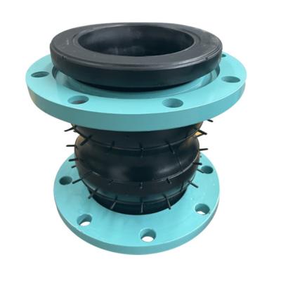 China JIS 10K Carbon Steel Flange Twin Sphere Rubber Expansion Joint 165-400mm Length 30-60mm Displacement for sale