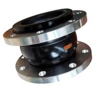 China PN16 DN150 Oil Resistant NBR Single Sphere Flex Connector with Galvanized Carbon Steel Flanges - 180mm Length, 15° Deflection for sale