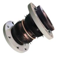 China DN200 Double Ball Rubber Expansion Joint with Booster Ring - 325mm Length, 35mm Axial Displacement for Industrial Pipeline Systems for sale