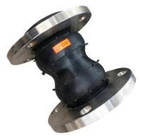 China Twin Sphere Rubber Double Ball Joint DN65 Water Pipe Coupling Carbon Steel Galvanized Flange Compensator for sale