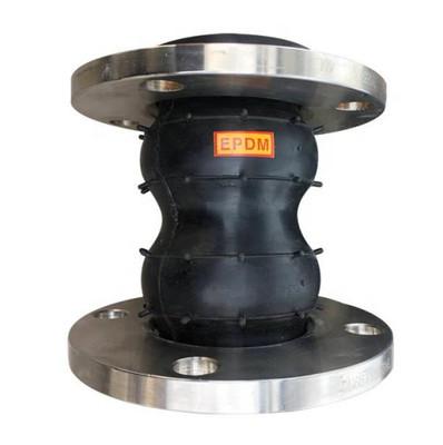 China Twin Sphere Rubber Double Ball Joint DN65 Water Pipe Coupling Carbon Steel Galvanized Flange Compensator for sale