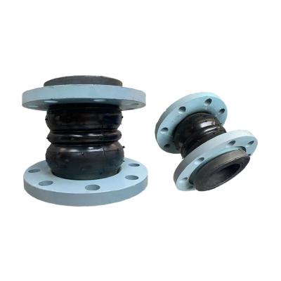China Epoxy Coated Elastomeric Double Sphere Pipe Rubber Expansion Joint with Carbon Steel Flange - 1.6MPa Working Pressure, -20℃ to 150℃ Range for sale