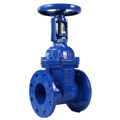 China 8 Inch 200mm PN16 Cast Iron Rising Stem Sluice Gate Valve with 150 N.m Torque and ANSI B16.10 Compliance for sale