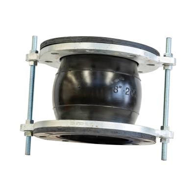 China 8 Inch 200mm Carbon Steel Flanged Rubber Flex Connector - 210mm Length, 15° Deflection Angle for Industrial Pipeline Systems for sale