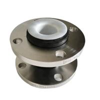 China DN50 SS304 PN16 Flange PTFE Lined Rubber Expansion Joint for Chemical Industry - 105mm Length, 10mm Axial Compression for sale