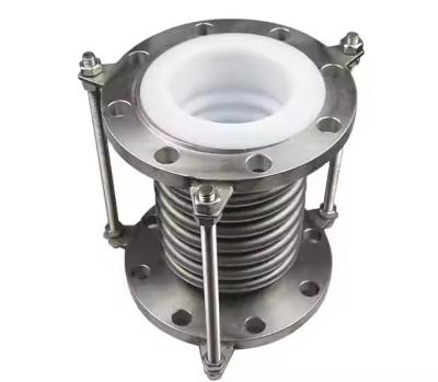 China PTFE Lined Flexible Bellows Compensator - Stainless Steel Corrosion Pipe Fittings 32-400mm Diameter 250°C Temperature for sale