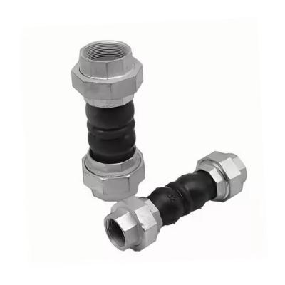 China 2 Inch 50mm EPDM Threaded Spherical Rubber Expansion Joint - 200mm Length, 5-6mm Axial Displacement for sale
