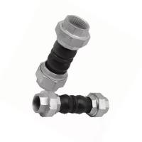 China DN65 Malleable Iron Threaded Rubber Joint with SS304 Booster Ring - 265mm Length, 8-10mm Axial Displacement for sale