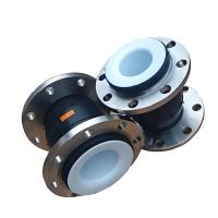 China 24 Inch Stainless Steel Flange PTFE Lined Rubber Expansion Joint - 260mm Length, 15° Deflection for sale