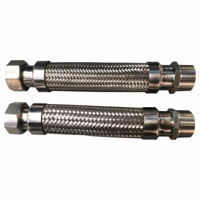 China Stainless Steel 304 Threaded Flexible Hose Union Type Pipe Fitting 15-65 DN 280-300mm Length for sale