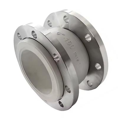 China Food Grade SS316 Flange Connection Rubber Expansion Joint DN150 DIN PN10 with 180mm Length and 12mm Axial Displacement for sale