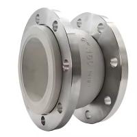China Food Grade SS316 Flange Connection Rubber Expansion Joint DN150 DIN PN10 with 180mm Length and 12mm Axial Displacement for sale
