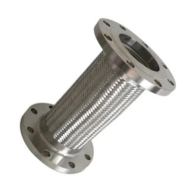 China DN125 PN16 Stainless Steel 316 Wire Braided Flexible Flange Hose with 2.5-4.0 MPa Working Pressure for sale