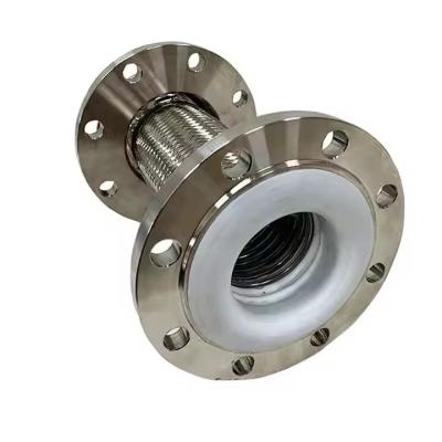 China SS304 Flange Flexible Braided Hose PTFE Lined DN8-DN400 High Temperature Acid Alkali Resistant Pipe Fittings for sale