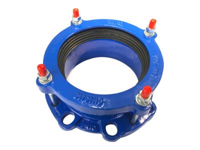China Ductile Iron Flange Adapter for HDPE PVC PE Pipes DN50-DN1600 with EPDM Seals and M12-M16 Bolts for sale