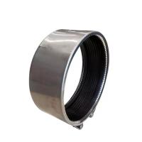 China SS304 Stainless Steel Rubber Waterproof Single Belt Joint Pipe Leakage Clamp DN25-DN500 33-533mm OD for sale