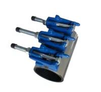 China PN16 Ductile Iron Pipe Repair Clamp with EPDM Rubber Seals for 59-189mm OD PE PVC HDPE Water Oil Pipelines for sale