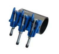 China PN16 Ductile Iron Pipe Repair Clamp with EPDM Rubber Seals for 59-189mm OD PE PVC HDPE Water Oil Pipelines for sale