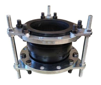 China DN250 EPDM Single Ball Reinforced Rubber Bellow Flexible Expansion Joint with Movable Lug and Tie Rod for sale