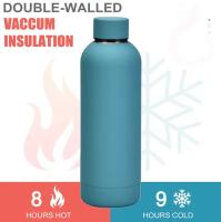 China Touch Rubber Paint Double Wall Vacuum Flask Tumbler 500ml Stainless Steel Water Bottles for sale