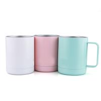China 10oz Stainless Steel Coffee Cups With Lids , Coffee Insulated Mug OEM Welcomed for sale
